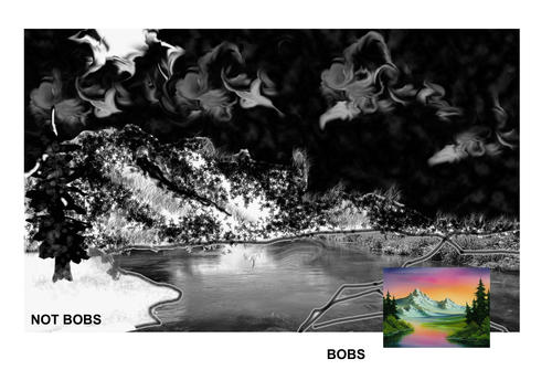 Poem contest I created a piece of digital art for a Bob Ross ...