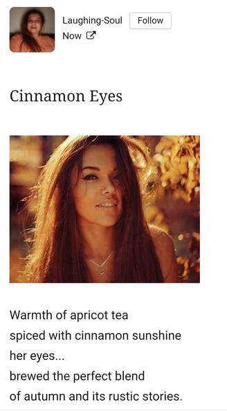 Poem contest Cinnamon Eyes - All Poetry