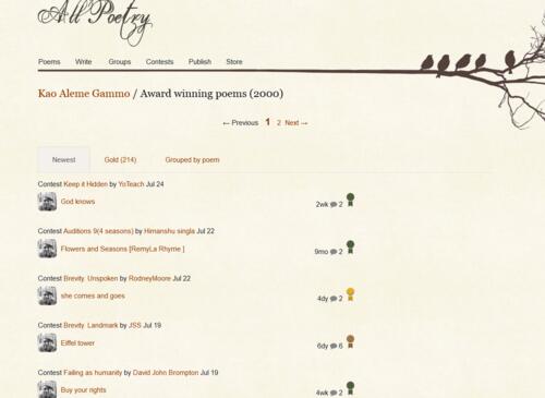 Poem contest Celebrate with me for 2000 medals winning of my poetic ...