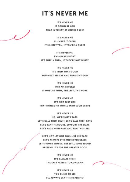 Poem contest It’s Never Me - All Poetry