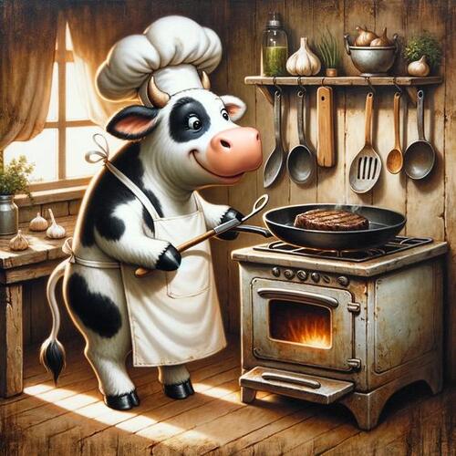 Poem contest cow cooks a steak - All Poetry