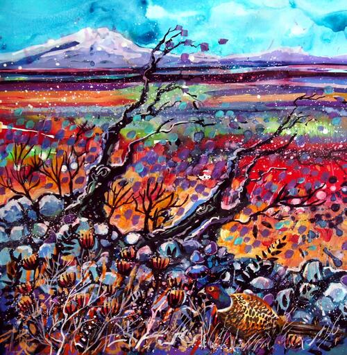 Poem contest Pheasant in Autumn - painting by Julia Rigby - All Poetry