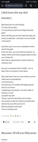 Poem contest Calling all Chefs, pour you're soul out! - All Poetry