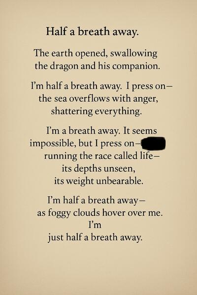 Poem contest Half a Breath Away - All Poetry