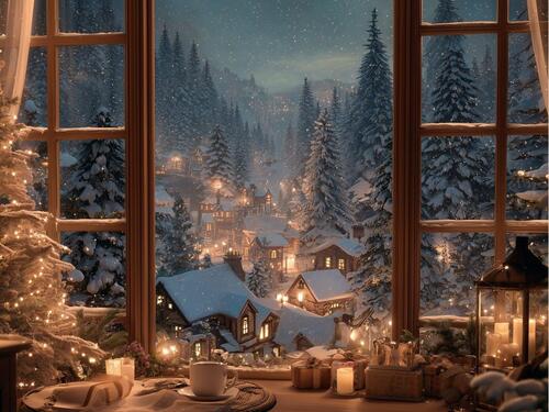 Poem contest Describe this Image ~Winter Village. Brevity Challenge ...