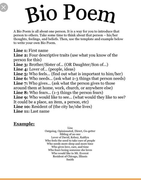 Poem contest Your Bio-poem - All Poetry