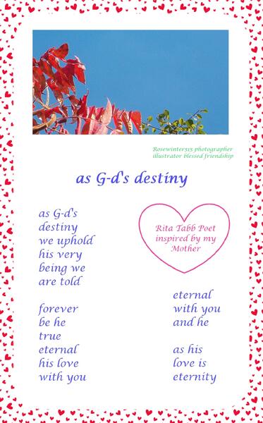 Rita Tabb Poet 'as G-d's destiny' Rosewinter515 photographer blessed ...