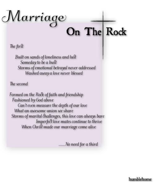 Marriage On The Rock - a poem by norm84 - All Poetry