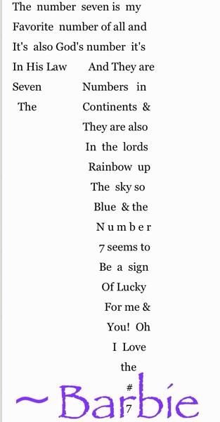 The Number 7 - a poem by RainbowBlessings - All Poetry