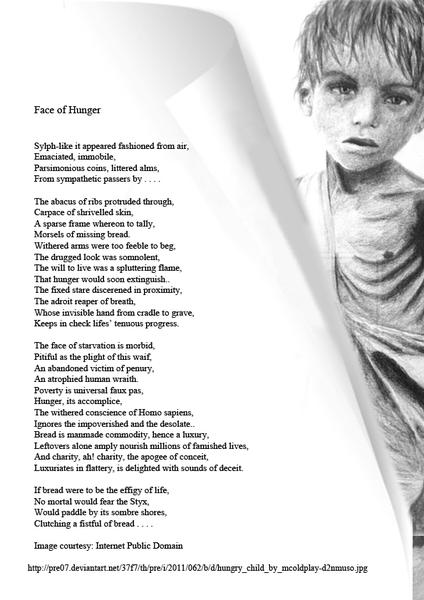 Face of Hunger - a poem by Vinay Benjamin - All Poetry