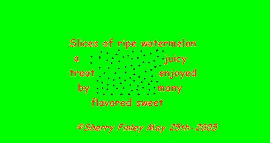 Watermelon Slice (Shape Poem) - a poem by Sherry Finley - All Poetry