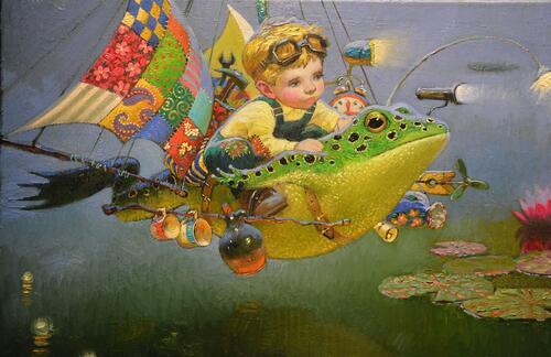 Lenny On His Flying Spotted Frog - a poem by Ivy Rose - All Poetry