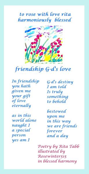 To rose with love rita friendship G-d's love - by Rita Tabb Poet ...