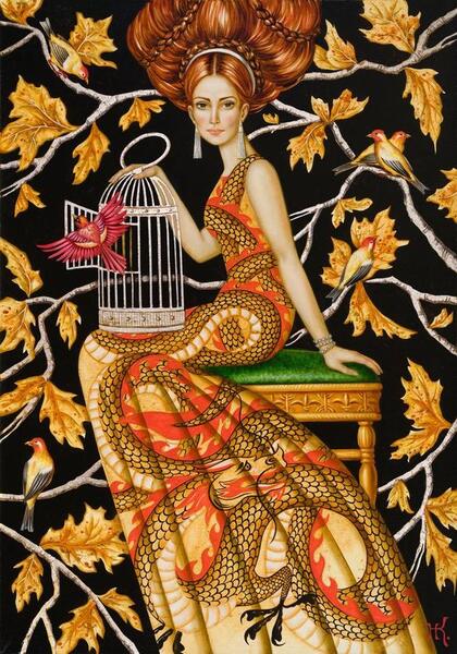 Autumn Princess and the Cardinal - a poem by PinkFaerie5 - All Poetry