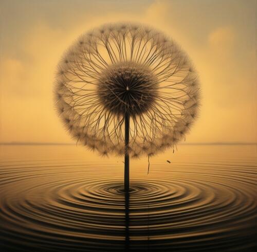 A dandelion clock in a pool - a poem by Lone avocado - All Poetry