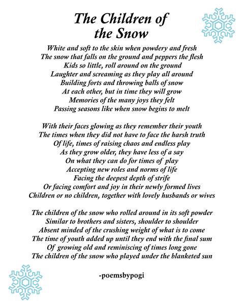 The children of the snow - a poem by poemsbypogi - All Poetry