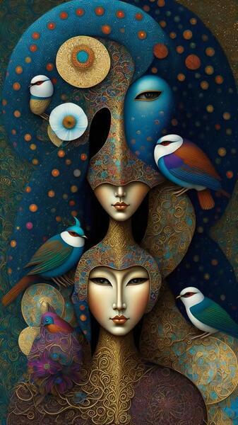 Peacock-feathered finches - a poem by Mermaid - All Poetry