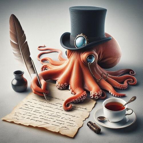 Octopus Writing His Memoir's - a poem by QueenOfBooks - All Poetry
