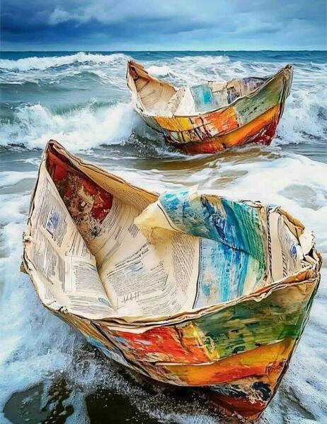 Wordku - [ Paper boats floating on water. ] - a poem by Ganesh Eashwar ...