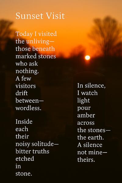 Sunset Visit - a poem by Jonathan Moya - All Poetry